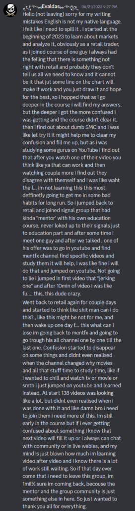 Testimonials - Mentfx Trading Mentorship